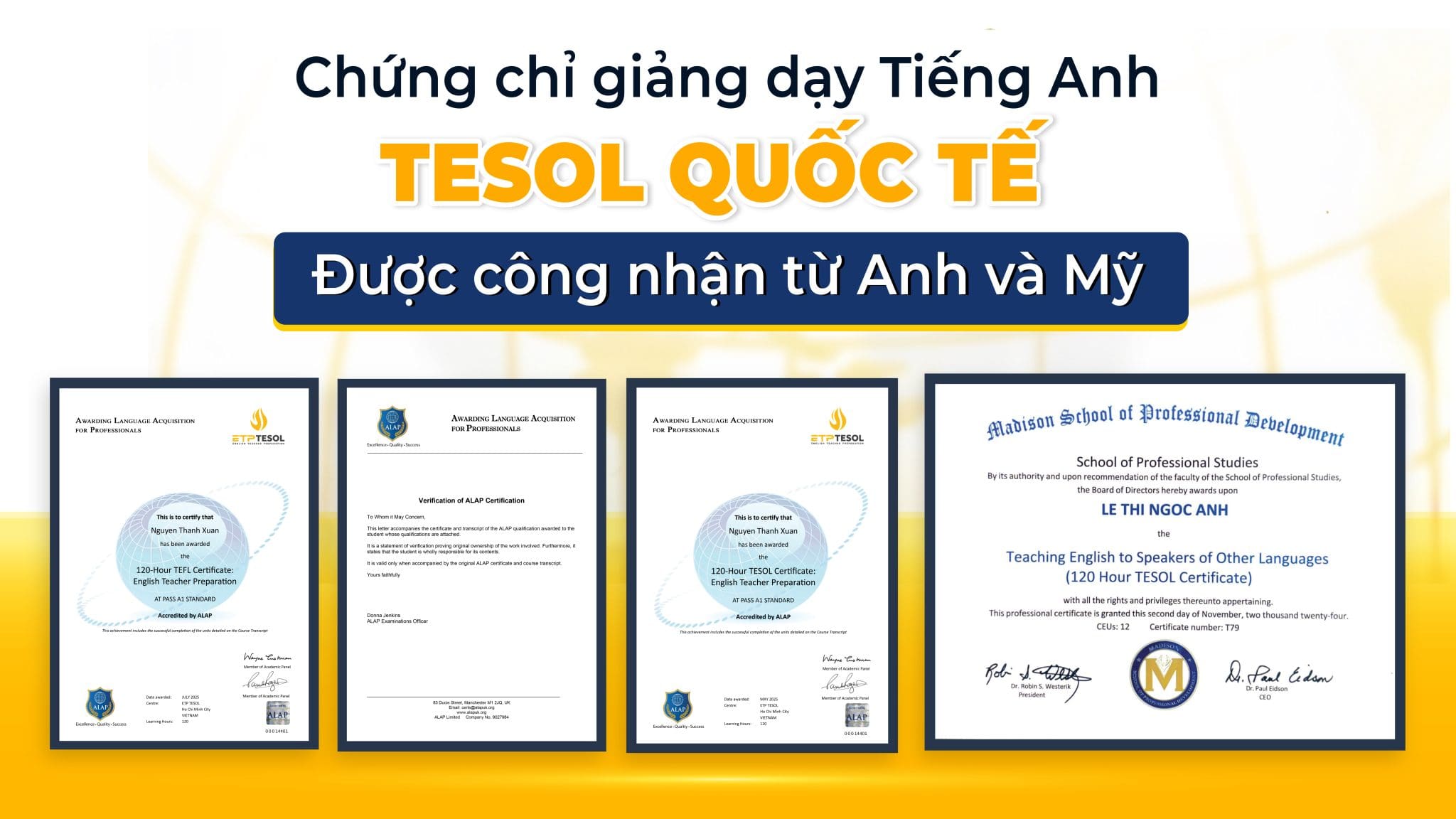 ĐÀO TẠO CHỨNG CHỈ TESOL VÀ TEFL QUỐC TẾ - ETP TESOL